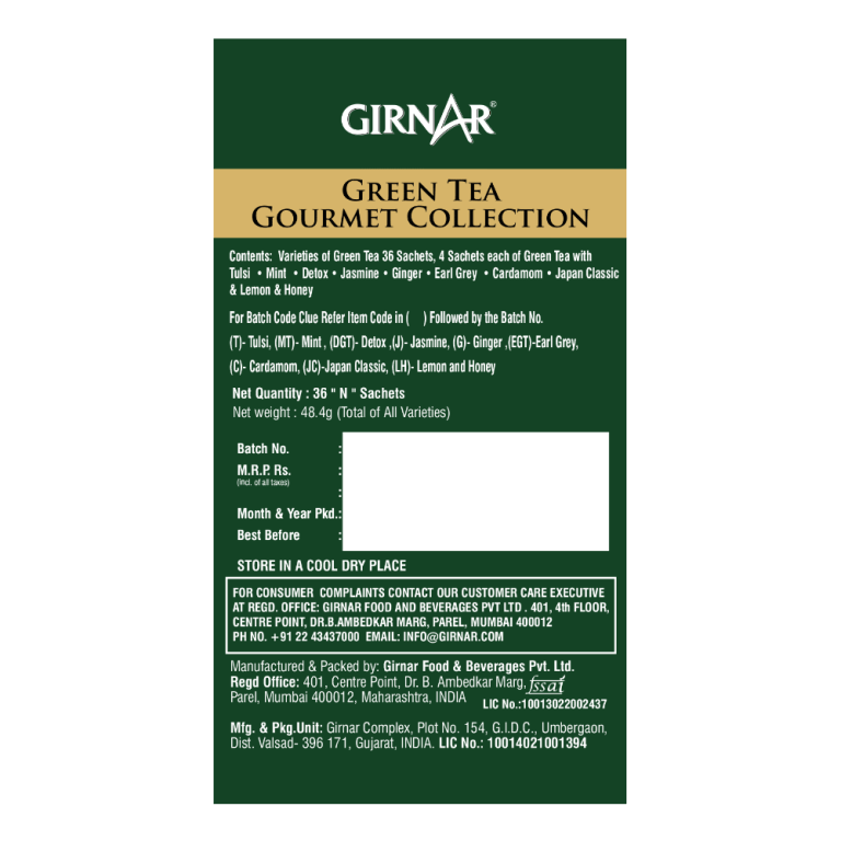 Girnar Green TB Gourmet Collection 36Pcs - Get Best Tea Online at Best ...