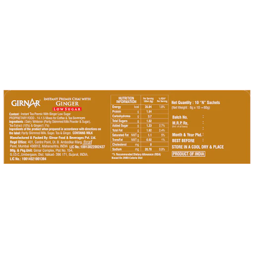 Girnar Instant Ginger (LS) 80g – 10Pcs - Get Best Tea Online at Best ...